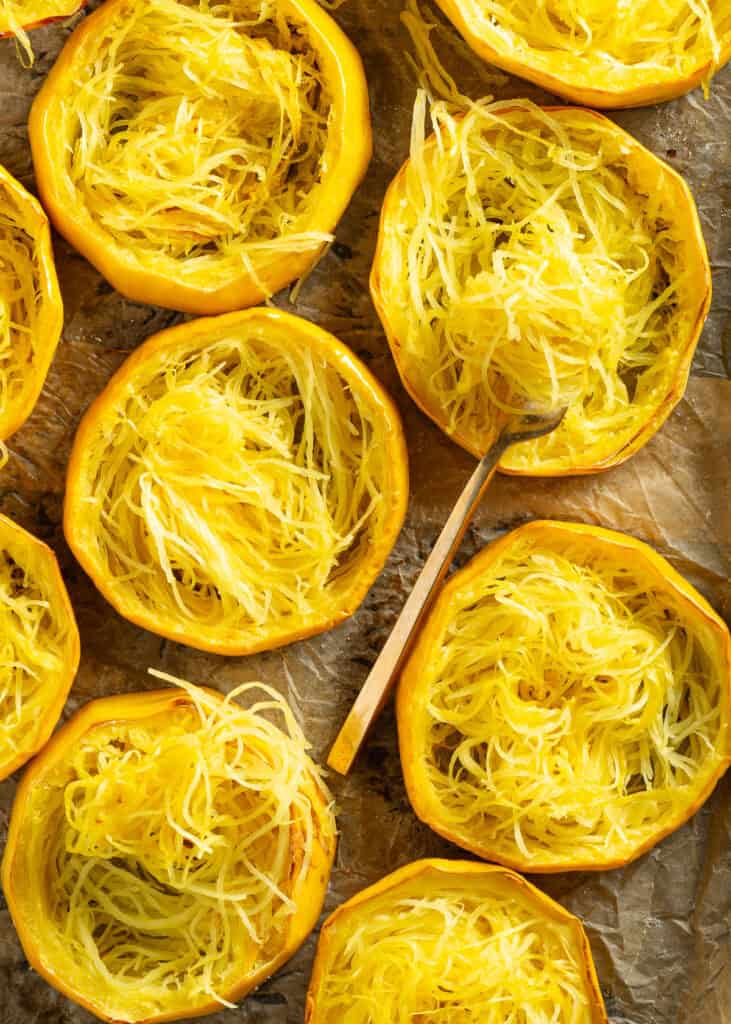 Roasted Spaghetti Squash Noodles - Meal Plans for Two
